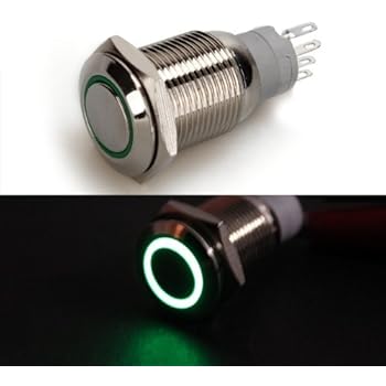 Interruttore a Pulsante in Metallo con LED Blu 16mm 12V 3A per Auto ...