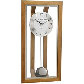 William Widdop Oak Framed Glass Fronted Pendulum Wall Clock: Amazon.co ...