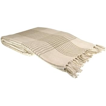 Super Soft Tartan Throw, 100% Cotton Plaid Check Bedspread, 170cm x ...