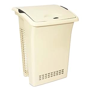 Panier a lessive, linge en plastique Kangaroo 65L , en creme couleur ...