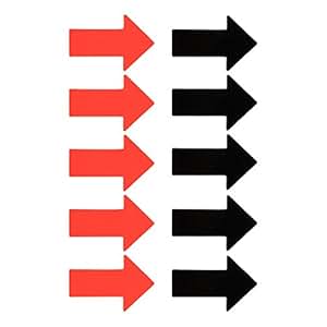 10 Magnetische Pfeile - 5 roten und 5 schwarzen - 4 x 6 cm. Symbol ...