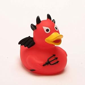 Devil rubber duck with black wings: Amazon.co.uk: Baby