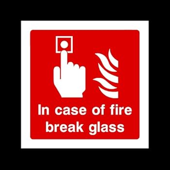 In case of fire break glass Sticker/Self Adhesive Sign - Fire/Emergency ...