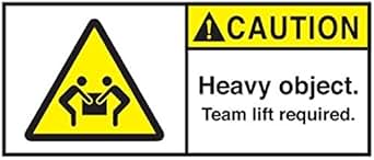MR Label Company Caution Heavy Object Team Lift Required Labels, 50 Per ...