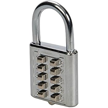 10 Digit Heavy Duty Push Button Fixed Combination Padlock Security Lock ...