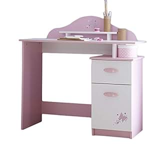Jugendmöbel24.de Scrivania Rosa/Bianco Legno Ragazza Computer da Tavolo ...