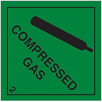 Compressed Gas 2, COSHH Warning Hazchem Diamond, Self-adhesive Vinyl ...