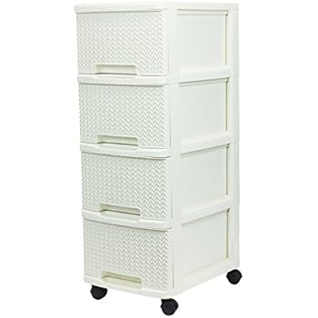 CURVER My Style Shelf, Dark Brown, 4-Drawer Drawer Wicker Storage Chest ...