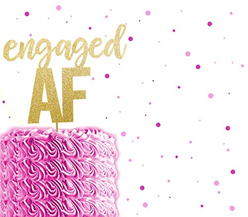Buy Engaged AF Cake Topper Glitter Cake Topper Engagement Cake Topper ...