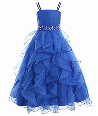 IEFIEL Robe Filles Mariage Cérémonie Enfant Rhinestones Robe Bustier ...