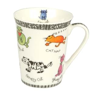 DEMA DESIGNS CHARMING CATS PORCELAIN MUG: Amazon.co.uk: Kitchen & Home