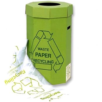Cardboard Recycling Bins - 330x330x945mm with 40 Printed & 10 Blank ...