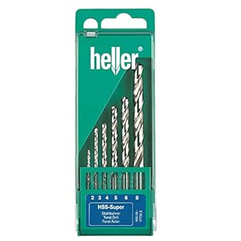 Heller ® 6 Piece HSS-Co Cobalt Drill Bit Set - 2mm - 8mm Quality German ...