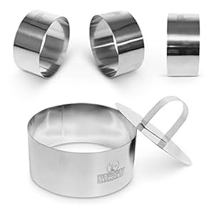 Premium Burger Rings 10 cm Stainless Steel/Dessert Rings - Set of 4 ...