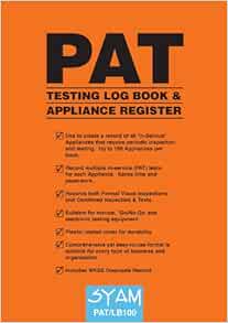 PAT TESTING LOG BOOK & APPLIANCE REGISTER: Amazon.co.uk: SYAM: Books