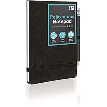 Policeman's Style Flip Notebook with Pencil - 100 Pages, Line Ruled ...
