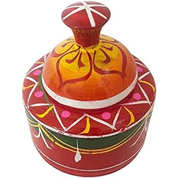 Craft Hand Sindoor Box/Wooden Sindur Dani/Sindhora-(L x W x H in cm ...
