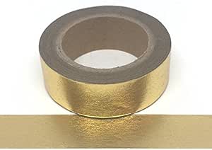 Gold Foil Washi Tape - Solid Gold Colour 15mm x 10 Metres Roll : Amazon ...