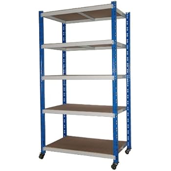 Scaffali con ruote pesanti 300 kg, 188 x 100 x 60 cm (a x l x p), 5 ...