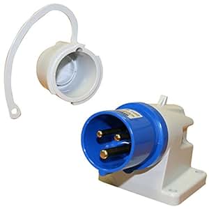 Caravan Mains 240v Inlet Surface Mounted Plug Angled Motorhome Camper ...
