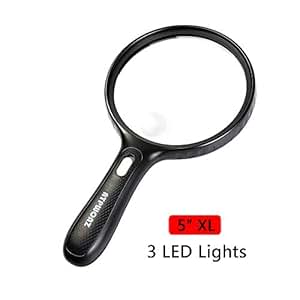 Magnifying Glass, ATPWONZ Large Magnifying Glass with Light 5 Inch ...