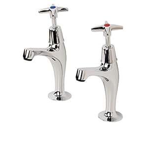 Swirl Contract Cross Head Pillar Kitchen Taps Pair: Amazon.co.uk: DIY ...