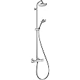 hansgrohe Croma - shower system with thermostat, rainfall shower head ...