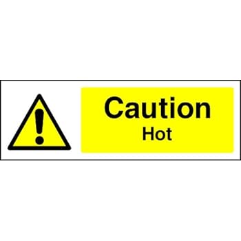 20cmx6cm Caution Hot Sign (Sticker Self Adhesive Vinyl) Food Catering ...