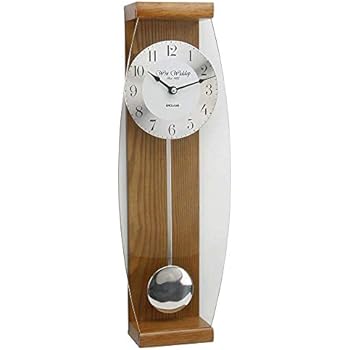 Wm.Widdop Oak Finish Pendulum Wall Clock 46cm Glass: Amazon.co.uk ...