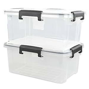 Keensky Plastic Storage Box with Lids, Set of 2, 10-12 Liter: Amazon.co ...