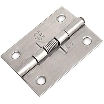 Silver Tone Metal 60 x 50 x 1.5mm Self Opening Spring Loaded Hinge ...
