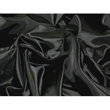BLACK POLYESTER SILKY SATIN FABRIC LINING MATERIAL DRESSMAKING "FREE ...