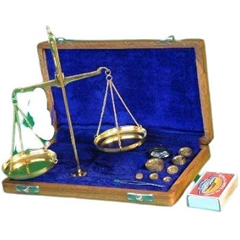 brass weighing scales 10 gram with velvet lined wooden box: Amazon.co ...