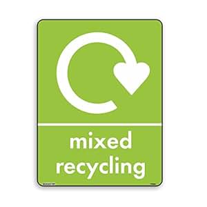 Mixed Recycling Bin Sticker\Sign - WRAP, Self Adhesive Vinyl [A4 200mm ...