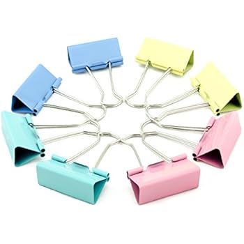 CCINEE 19mm Mini Binder Clips Smiley Paper Clips Assorted Colours, Pack ...