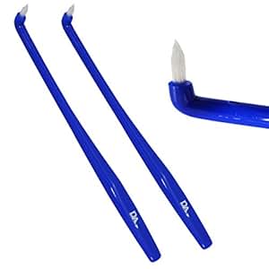 2 x Slim Interspace Toothbrush ~ Blue Brushes for Orthodontic Braces ...