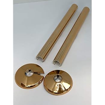 x2 Talon Rose Gold/Copper Snappit Radiator Pipe Covers & Collars for ...