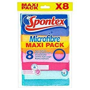 Spontex Multi Purpose Microfibre Cloths - Packs of 8 (1): Amazon.co.uk ...