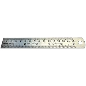 Stainless Steel Metal Dual Edge Imperial Inch and Metric 1mm and 1/32 ...