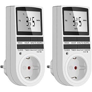 Programmateur Prise Electrique à 10 Programmes 24H/7 Prise Programmable Digitale économiser ...
