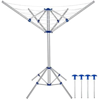 3 Arm Portable Rotary Airer / Washing Line 16 m, Tripod Base, Easy ...