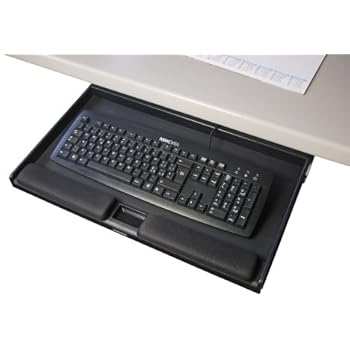 Keyboard Shelf Runner Adjustable Under Desk Computer Slides - Black ...
