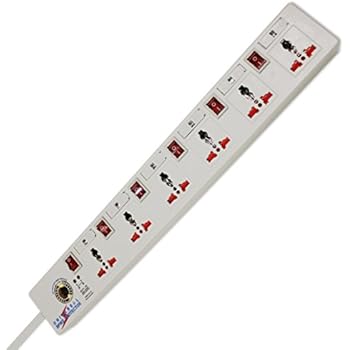 MX Surge Protector Spike Guard with 6 Universal Sockets Individual ...