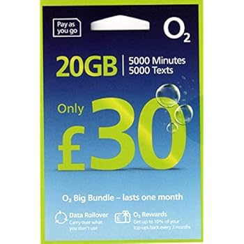 O2 Pay as you go £30 Big Bundle 20GB data | 500 minutes | 500 texts ...
