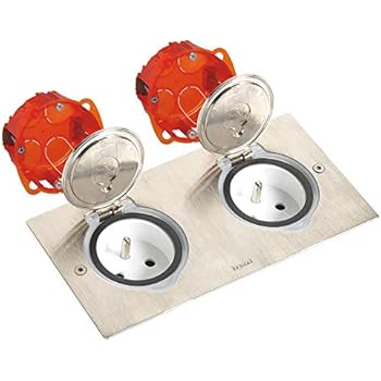 Einbau-Steckdose, rund, Edelstahl, Klappdeckel: Amazon.de: Elektronik