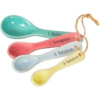 Set of 4 Ceramic Vintage Pastel Measuring Cups - 11 x 15 x 7 x 11 cm ...