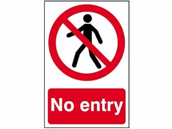 No Entry Sign - Prohibition Health & Safety - Self-Adhesive PVC - 200mm ...