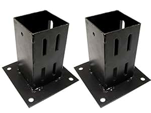 x2 4" Bolt Down Wedge Grip Fence Supports - 100MM Post Timber Holder ...