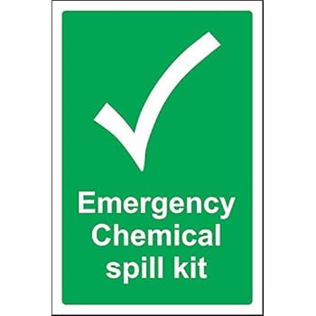 Emergency signs Chemical spill kit Safety sign - Self adhesive sticker ...