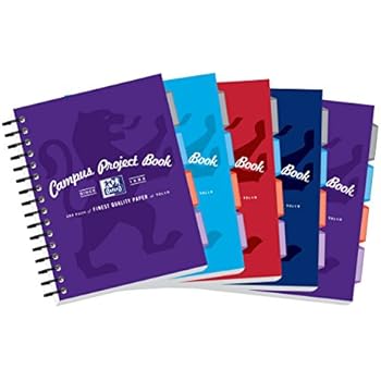 Oxford Campus A4 Size Project Book, Assorted Colour, Pack of 3: Amazon ...